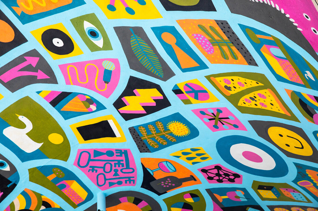 Camden Market 50 years mural. July 2024. - David Shillinglaw